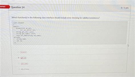 solved which function s in the following class interface