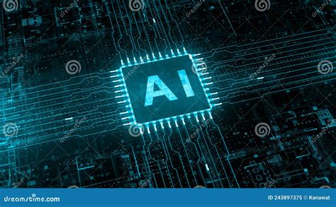 Artificial Intelligence Ai On Circuit Board Future Technology Concept Visualization Big Data
