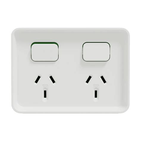 Clipsal Iconic Outdoor Twin Switched Outlet 10a Ip54 White Popes