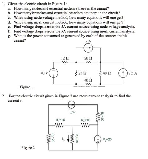 1given The Electric Circuit In Figure 1 A How Many Nodes And Essential