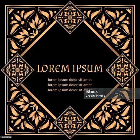 고급 배경 벡터입니다 골드 블랙 타일 로얄 패턴 프레임 크리스마스 카드에 대한 아르 데코 디자인 0명에 대한 스톡 벡터 아트 및 기타 이미지 Istock