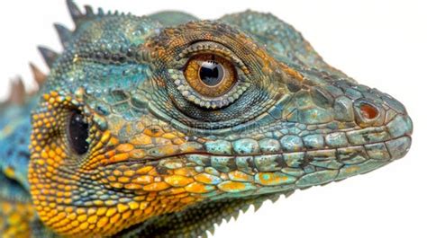 Common Basilisk Lizard Stands Alert On A White Background Its