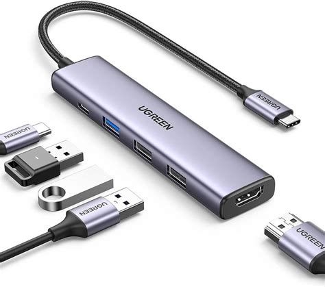 UGREEN Ni USB C Hub W PD Charging USB USB USB Type C HDMI Ports Gbps USB