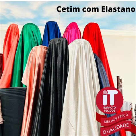Tecido Cetim Elastano Metro X Shopee Brasil