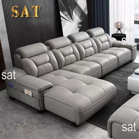 For Modern Luxury Genuine Leather Modular Corner Sofas Beds Sectional