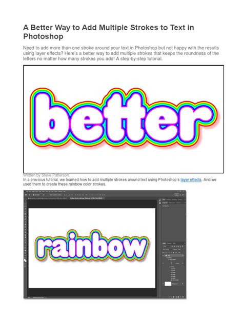 A Better Way To Add Multiple Strokes To Text In Photoshop Pdf Adobe