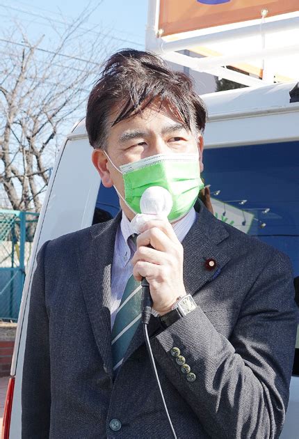 廣田勉氏の応援演説 東日新聞