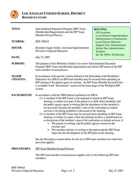 Iep Excusal 2007 2025 Form Fill Out And Sign Printable Pdf Template