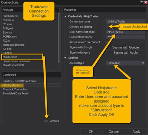 How To Set Up Ninjatrader 8 1 With Tradovate Accounts Apex Trader Funding