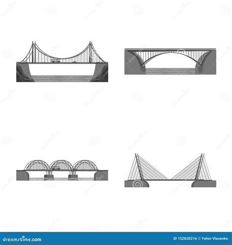 Vector Illustration Of Design And Construct Symbol Set Of Design And Bridge Stock Symbol For