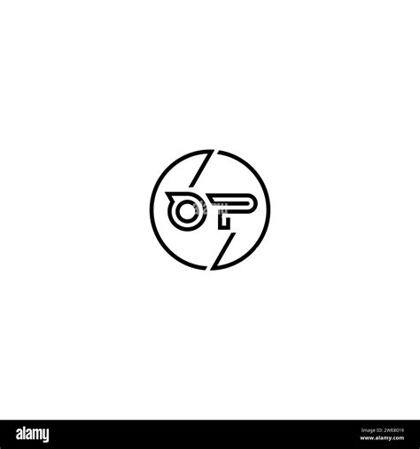 Op Simple Outline Concept Logo And Circle Of Initial Design Black And White Background Stock