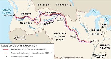 Close Up Fun Map Of The Lewis And Clark Expedition Route