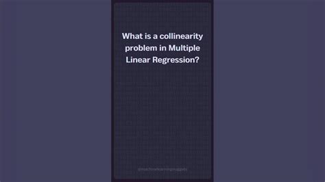 Collinearity In Multiple Linear Regression Machinelearning Datascience Ai Shorts Facts