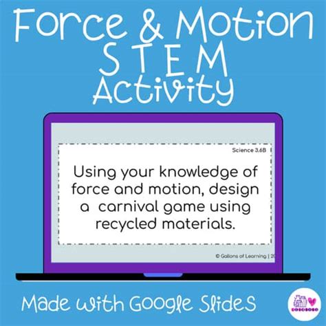 Force And Motion Stem Challenge By Gallons Of Learning Tpt