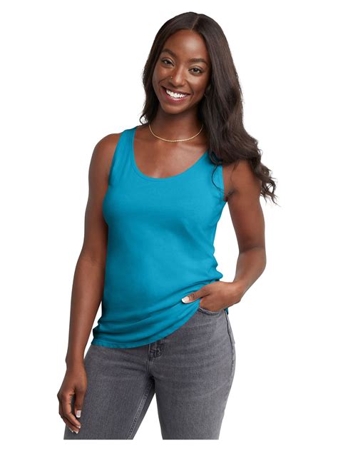Hanes Livelovecolor Scoop Neck Tank 9002 Process Blue M