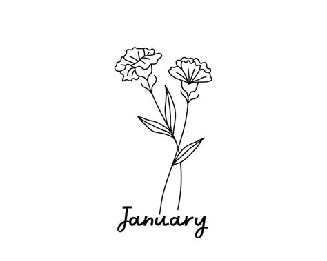 January Birth Flowers Svg Etsy