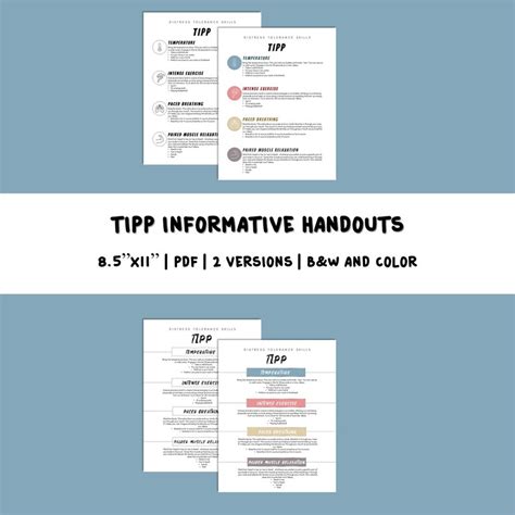 Tipp Dbt Distress Tolerance Skill Handouts Etsy