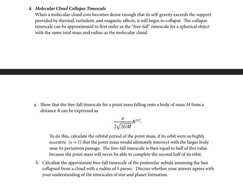 4 Molecular Cloud Collapse Timescale When A