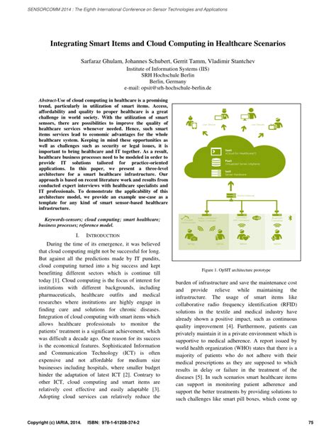 Pdf Integrating Smart Items And Cloud Computing In Healthcare Scenarios