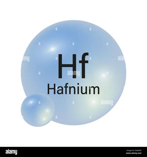 Hafnium Element Icon Blue Spherical Symbol Vector Chemical