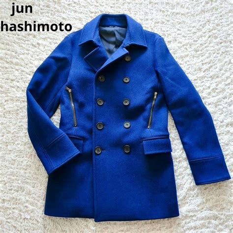 Yushi様専用極美品 ジュンハシモト Pコート 青 5 Xl カシミヤ混 ジャケット・アウター