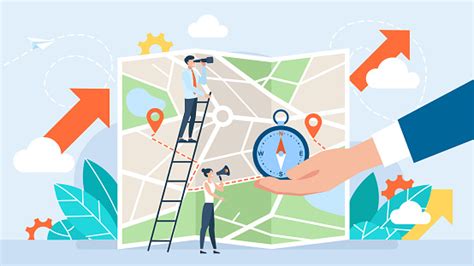 折り畳まれた市内地図gpsナビゲーター巨大な紙の地図でオリエンテーリングする小さな文字正しい方法を検索するコンパスを持つビジネスマンジオ