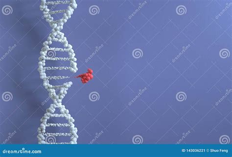 Dna Helix 3d Illustration Mutations Under Microscope Decoding Genome
