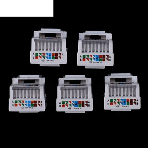 5pcs Tool Free Cat5e Utp Network Module Rj45 Conne Vicedeal