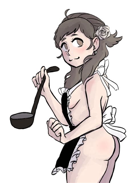 Rule 34 1girls Ahoge Apron Breasts Brown Eyes Brown Hair Female