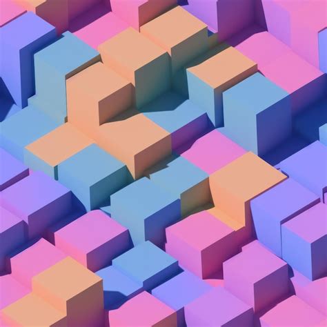 Premium Ai Image A Colorful Cube Pattern With A Blue Box On The Top