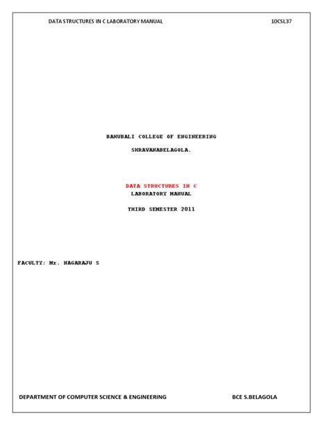 Dcs Lab Manual Pdf C Programming Language Integer Computer Science