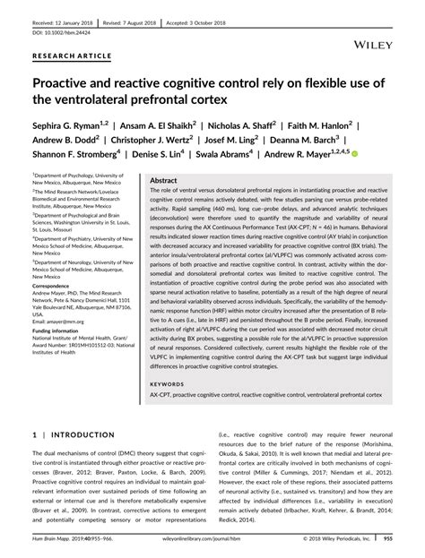 Proactive And Reactive Cognitive Control Rely On Flexible Use Of The Ventrolateral Prefrontal