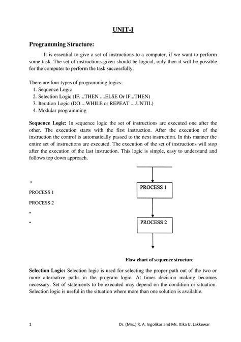 C Unit I It Is Good For All Bachelor Of Computer Applications RTMNU Studocu