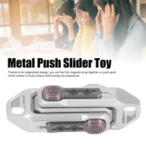 Buy Magnetic Metal Fidget Toys Magnetic Push Slider Toy Mini Fidget Slider Stress Relief Toy