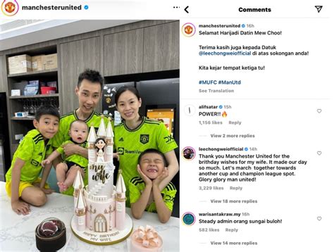 Manchester United Ucap Selamat Hari Jadi Kepada Isteri Datuk Lee Chong Wei Jadi Perhatian Ramai