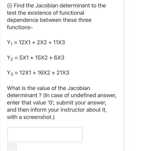 solved i find the jacobian determinant to the test the