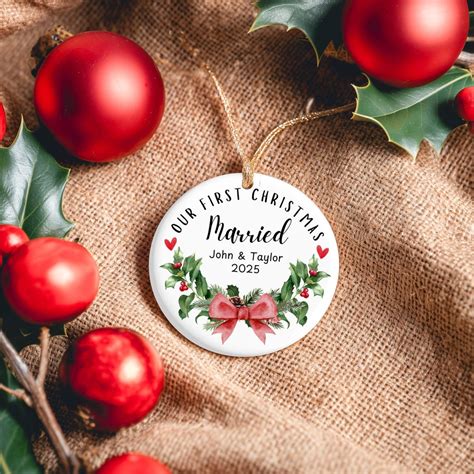 Personalized Wedding Christmas Ornament Marriage T Holiday