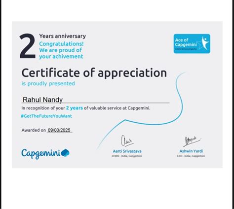 Capgemini 2yearsatcapgemini Rahul Nandy
