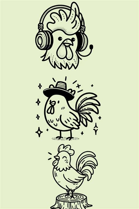 🐓39 Easy Cute Rooster Drawing Ideas Draw In Fun