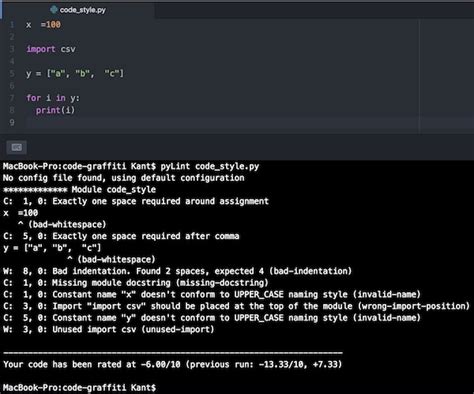【python】コードの書き方とチェックツールの導入 Pycodestyle Flake8 Pylint