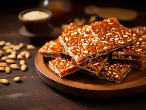 Stacked Peanuts Gachak Or Chikki Stock Illustration Illustration Of Sweet Snack 296488906