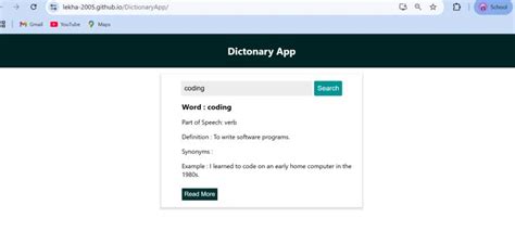 Reactjs Dictionaryapp Frontenddev Webdevelopment Personalproject Apiintegration