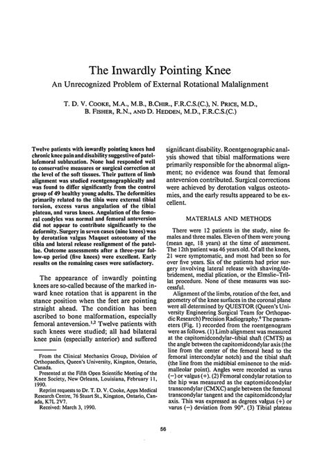 Pdf The Inwardly Pointing Knee An Unrecognized Problem Of External