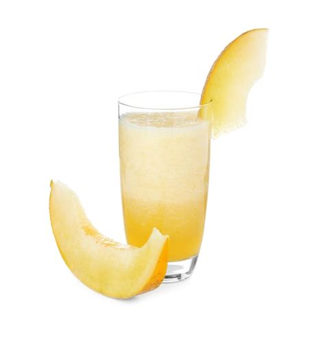 Premium Photo Melon Smoothie In Glass With Slice Of Melon Isolated On