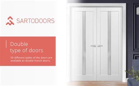 French Double Panel Lite Doors With Hardware Quadro 4112 White Silk