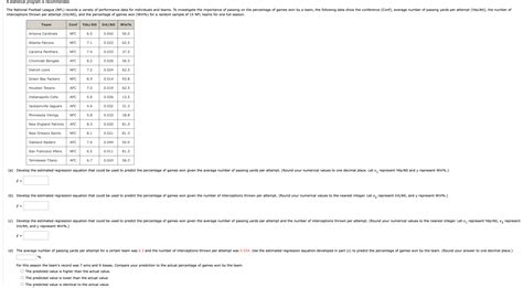 solved a statistical program is terceptions