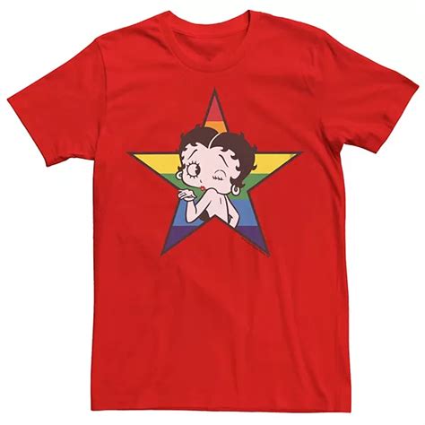 Mens Betty Boop Star Pride Kiss Graphic Tee