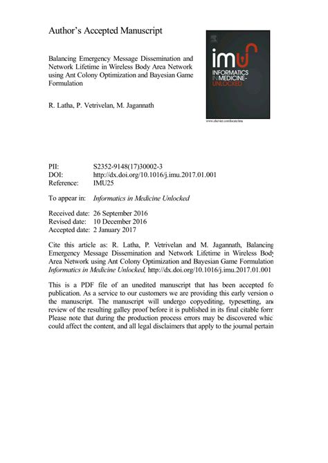 Pdf Balancing Emergency Message Dissemination And Network Lifetime In Wireless Body Area