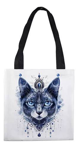 Sacola Ecobag Alca Preta Gato Mistico Preto