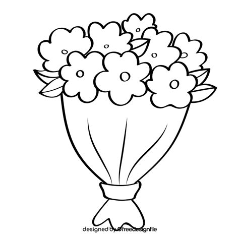 Bouquet Black And White Clipart Free Download